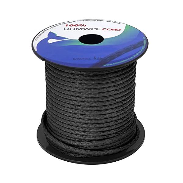 低伸縮性ブラック/100kg | 直径0.8mm x 31M/-・Color:ブラックSize:100kg | 直径0.8mm x 31M・emma kitesの100%超高分子量ポリエチレン繊維(UHMWPE)コードは非常に強くて軽く、耐...