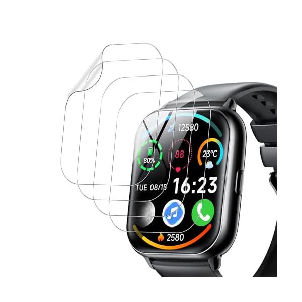-/スマートウォッチ 1.85/1.9/1.91/1.92インチ 対応フィルム*4枚/-・Size:スマートウォッチ 1.85/1.9/1.91/1.92インチ 対応フィルム*4枚・幅広い機種に対応・方形スマートウォッチ専用1.85/1.9...