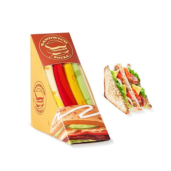 C-Sandwich-A/23.0-28.0 cm/-・Size:23.0-28.0 cmColor:C-Sandwich-A・おもしろサンドイッチソックス：あなたはサンドイッチの大ファンですか。サンドイッチボックスに靴下があると誰が思った...