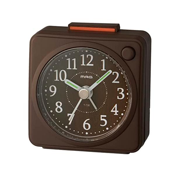 カジュアルブラウン/-/T-736 BR-Z・Color:ブラウン・パッケージ個数:1・キッチンカウンターまわりやトイレなどの小スペースに置きやすい、小さめなサイズの目覚まし時計・秒針は連続して滑らかに動く、音の静かな連続秒針・機能：電子音...