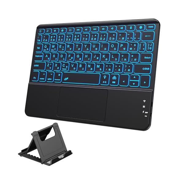 ブラック/-/KB-110・Color:ブラック・パッケージ個数:1・ipad キーボードJIS日本語配列＆タッチパッド搭載アイパッド キーボードはJIS日本語配列を採用し、ホームボタン・全・コピー＆ペースト・音楽制御・明るさ調整など13種...