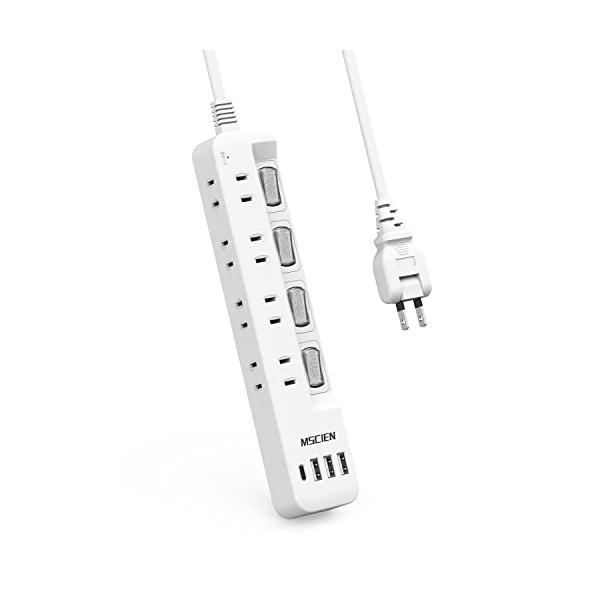 ホワイト/3m/YP164K8RL3A1CU・Size:3m・一台12役・USB付き・3m延長コード1つのUSB-Cポート、3つのUSB-Aポートと8つのAC差込口を搭載したマルチタップです。3m延長コードを採用し、コンセントから離れた場所...