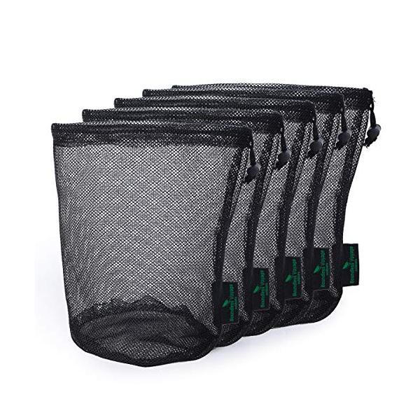 ブラック [5枚] L（φ12 ×20 cm）/L（φ12 ×20 cm）/-・Color:ブラック [5枚] L（φ12 ×20 cm）・パッケージ個数:5・材質：ナイロンメッシュ。・アイテムが外に出ないことを確保するための巾着デザイン。...