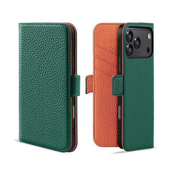 グリーン/?iPhone 17 Pro/-・Size:?iPhone 17 ProColor:グリーン・対応機種?iPhone 17 Pro 6.3インチ専用設計手帳型PUレザーケースです、対応機種と画面サイズをよくご確認のうえ、ご購入いた...