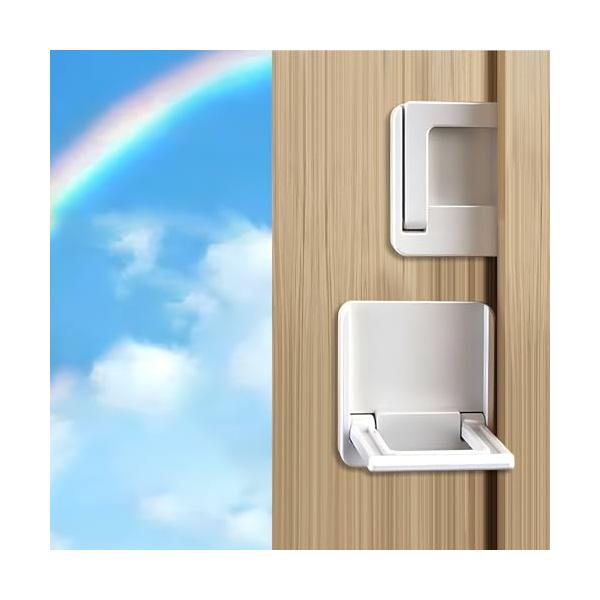 コンテンポラリーホワイト/引き戸 ストッパー/-・Shape:四角 2個入り・パッケージ個数:2・?子供安全ロック、耐久性がありホワイト引き戸 ストッパー目立たない、家具と完璧に調和シンプルなデザイン引き戸 ストッパーです。転落防止マドロッ...