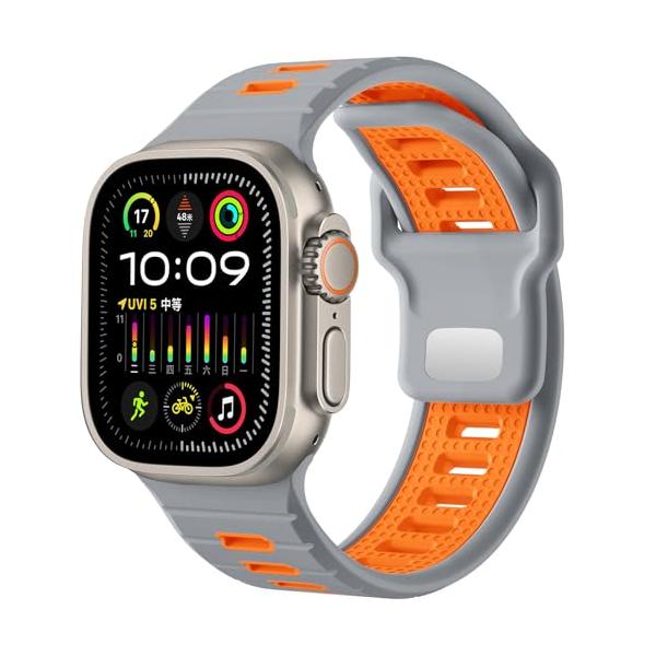 グレーオレンジ/44/45/46/49/42mm(Series 3)/-・Color:グレーオレンジSize:44/45/46/49/42mm(Series 3)・商品仕様アップルウォッチ用 シリコン バンドは、Apple用 Watch U...