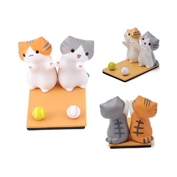 多色/-/-・商品詳細重量：66g、サイズ：8.2*5.6*7cm、素材：PVC。お好みの角度に簡単に調整でき、縦置きと横置きのどちらでも対応できます。オフィスデスク、食卓、料理台に適用できます。・可愛いデザイン二つの可愛い猫が立っているユ...
