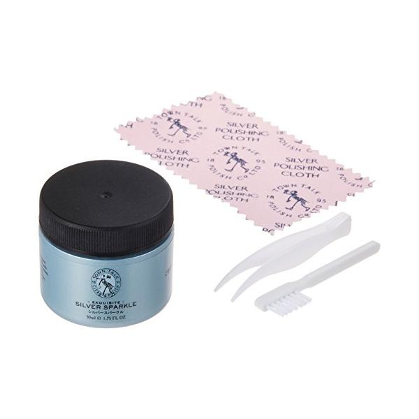 銀専用50mLシルバー/中/S-14・PatternName:単品・パッケージ個数:1・※いぶし加工・天然石を使用したものには使えません。・シルバースパークル ： 50ml・ポリッシュクロス：約10Ｘ6cm・ブラシ、ピンセット付き