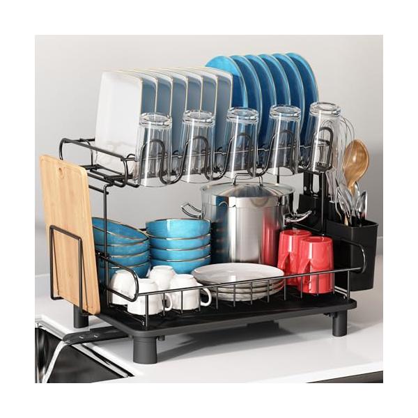 ブラック/2段式 タイプA/-・Color:ブラックSize:2段式 タイプA・商品仕様2段式食器 水切り / 材質:メタル+防錆コーティング / サイズ：長さ41.9*幅30.6*高さ32CM 重さ：約2kg・自動排水＆上段取り外しな設計...