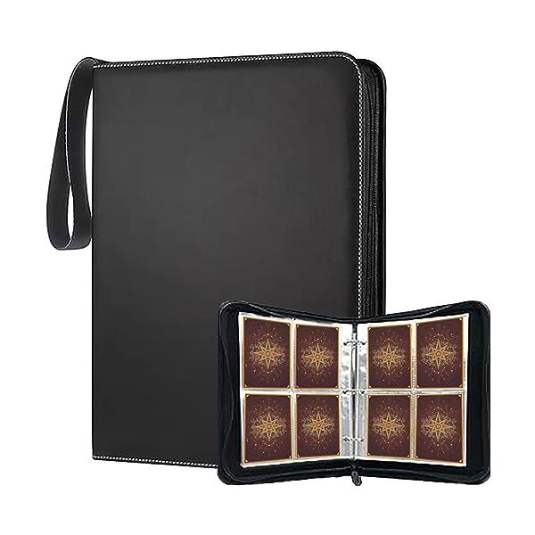 ブラック/4ポケット 400枚収納/kabo916・Size:4ポケット 400枚収納・サイズカードページ全体サイズ22.5x28.8CM、単一グリッドサイズ6.6x9.3CM 。・対応カードカードファイル ゲームカード、野球カード、サッカ...