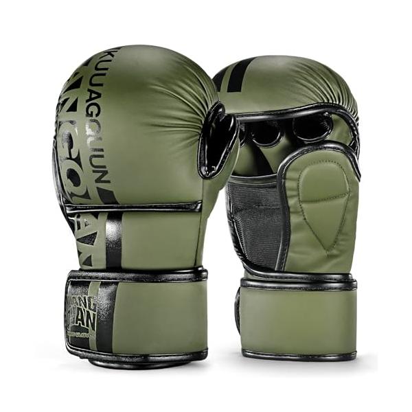オリーブグリーン/L/-・Color:オリーブグリーンSize:L・総合格闘技の練習に最適: このオープンフィンガーグローブは、MMA、ボクシング、ムエタイ、空手、テコンドーなどの格闘技の練習に適しています・耐久性と保護性: 高品質の合成皮...