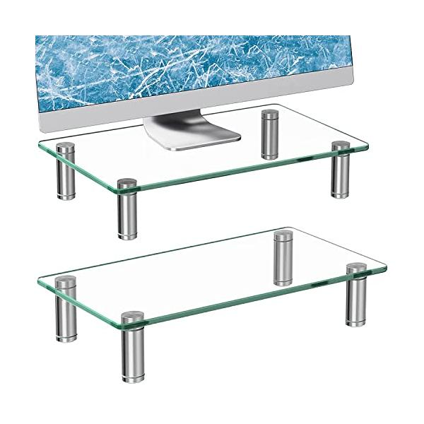 透明強化ガラス/-/-・人間工学モニター台は、パソコンのモニターに高さを出したり、スペースを有効活用するためのアイテム。モニター台の下にキーボードやマウスをしまうことで、デスクの上を広く使うことができ、筆記作業もしやすく便利です。このモニタ...