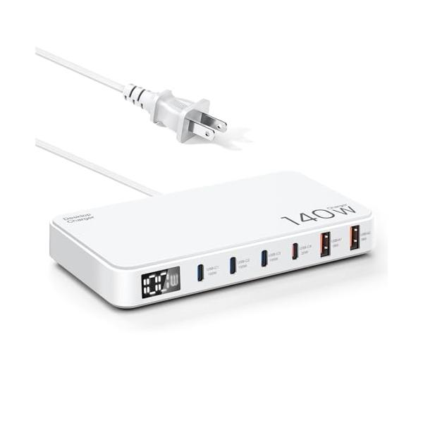ホワイト/-/888W・Color:ホワイト・一台6役/合計140W高出力OMKUY 140W USB 充電器はUSB-Cポート4つとUSB-Aポート2つを備えて合計6台を同時に充電できる急速充電器です。純正充電器にも負けず充電スピードが実...