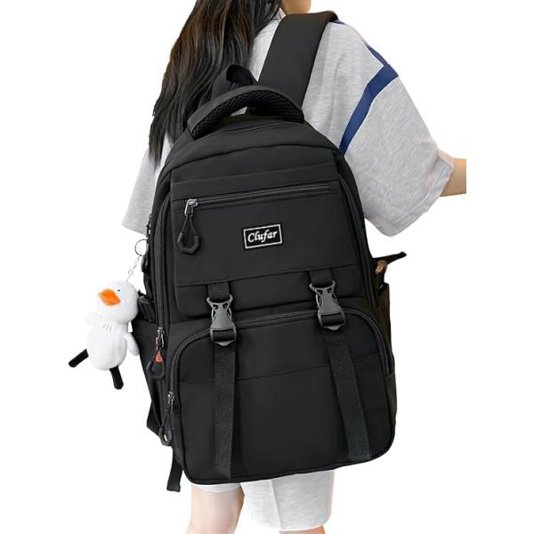 リュックサックバックパックM1-ブラック/-/-・Color:M1-ブラック・幅広い用途リュックサックサイズ：47*32*14cm。A4サイズの書類を簡単に収納できます。男女兼用で、学生から大人まで、軽くて様々な用途に使用でき、持ち物を簡単...