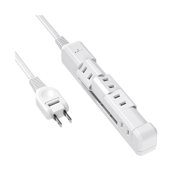 4AC／1mワイト/1m/DLE-X04A・Style:4AC／1m・パッケージ個数:1・1台4役・回転タップ1台で最大4台のデバイスを同時に充電できる1500W回転電源タップ。独立して回転するAC差込口を4個配置しています。AC口は互いに...