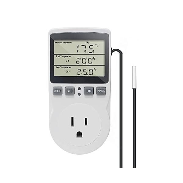 KT3100ホワイト/-/KT3100 JP・Style:KT3100・パッケージ個数:1・温度制御モードサーモスタットの開始温度と停止温度を設定して、暖房または冷房設備を制御します。温度コントローラーの入力は120VAC 50 / 60H...