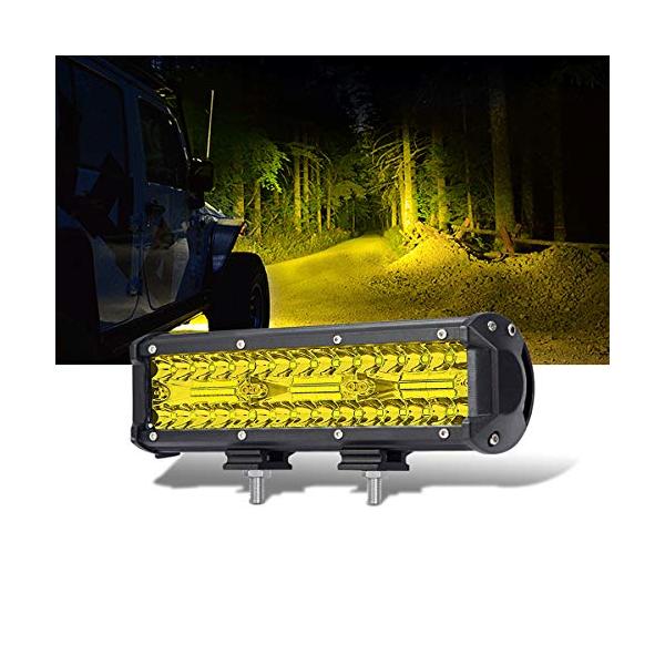 イエロー/9インチ/-・Color:イエローSize:9インチ・パッケージ個数:1・??高性能LEDライト?60のLedチップとフラッドスポットコンボビームにより、オフロードライトの照明距離が長く、視野が広い・??コンボスポットとスプレッド...