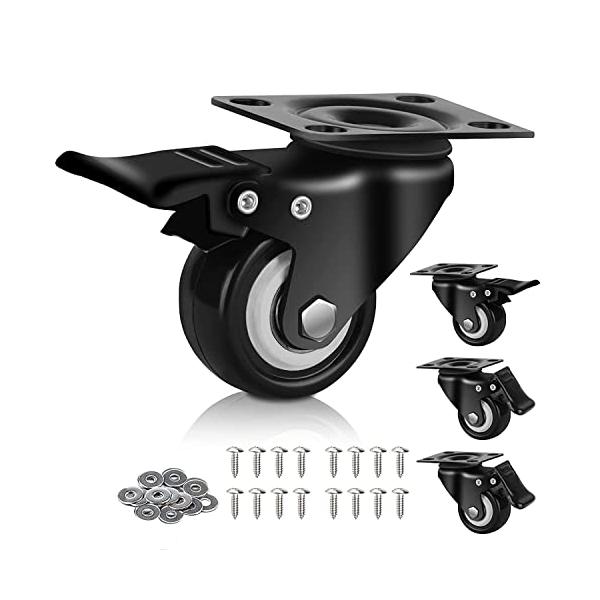 38mm キャスターブラック/-/-・Style:38mm キャスター・小さなキャスターでも大きなヘルパー日常生活で機器や家具を移動することに悩まされていませんかZalslei 38ｍｍ プレート キャスター セットには、ブレーキ付きの回転...