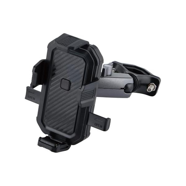 スマホホルダー2ブラック/-/592096・Style:スマホホルダー2・対応幅：左右 約65〜90mm、上下 約115〜170mm・材質 ：樹脂・角度調整機能付・ワンタッチ機能付