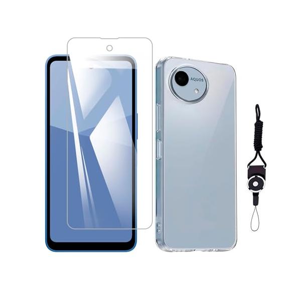 透明/1+1AQUOS wish5/-・Size:1+1AQUOS wish5・対応機種For AQUOS wish5 SH-52F 用のフィルム1枚ガラスフィルム+1個TPU シリコン ケース・表面硬度9Hカッターなどの鋭利なものを当たっ...