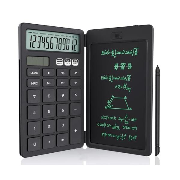 ブラック/ブラック　６インチ/AB0606-1001-7D-J・Size:ブラック　６インチ・(1)電子メモ＆電卓一体型・ワンタッチメモ消去 電子メモパッドに電卓機能を搭載した便利なデザインです。一度のタッチでメモした内容をすぐに消去できま...