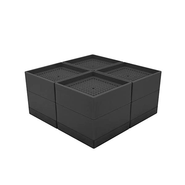 ブラック/7.4cm/WP002-2・Size:7.4cmColor:ブラック・パッケージ個数:4・三段式設計上段と中段はPP(ポリプロピレン)素材で、頑丈的で耐久性が抜群です。おニーズに応じて、中段を取り外して二段式のかさ上げ台としても使...