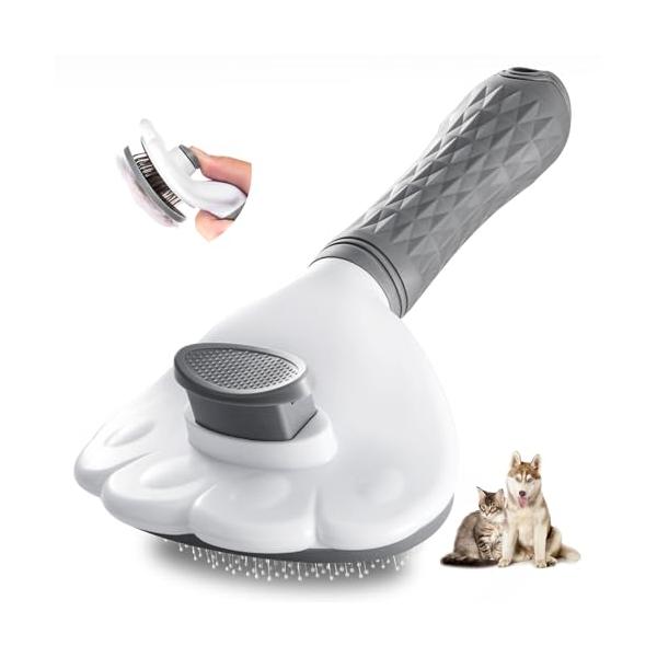 グレー/-/-・Color:グレー・パッケージ個数:1・多機能犬 ブラシ：この猫 ブラシは表面の浮いた毛を簡単に取り除くことができ、ペットの抜け毛シーズンの悩みを解決します。 また、このスリッカーブラシ 猫は毛をとかしながらペットの皮膚をマ...