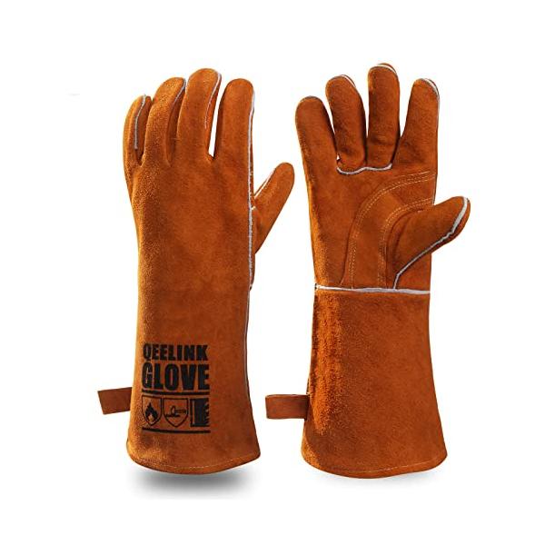 MIGブラウン/36cm/-・Color:ブラウン・パッケージ個数:1・上質な素材耐久性に優れた革製の手袋、ご安心してご購入いただけます。袖口まで良質なレザーで仕上げ、通販の硬い耐熱グローブと異なり、もっと柔らかくて手触りが良いです。・素敵...