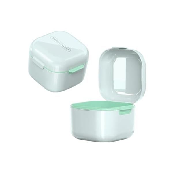 白/-/-・Color:白・内容入れ歯ケース1個、サイズ：9.7cm×8.8cm×7CM、重量：69g、ブルー。ブラック、ホワイト・高品質材料食品級材料を採用してこの歯カバー収納ボックスを作り、異臭、無毒無害、安全安心に使用することを確保し...