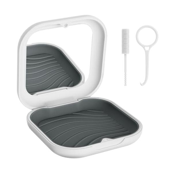 日系?格白/8.8 x 8.8 x 2.5 cm/XL-0008・Color:白・パッケージ個数:1・? 持ち運び・使いやすい マウスピース ケースのサイズは8.8 x 8.8 x 2.5 cmとコンパクト。重さ:70ｇ。ポケットやバッグに...