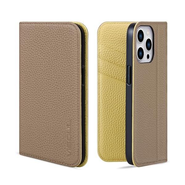 ベージュ・レモン（ライチ紋）/-/-・Color:ベージュ・レモン（ライチ紋）・携帯ケース対応、ワイヤレス充電対応iPhone 16 Pro(6.3インチ、2024年発売)のみに対応しておりますが、他の型番が併用できません。★対応機種と画面...