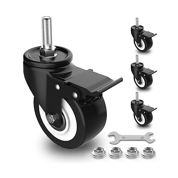 ブラック/-/4個セットM10・Model:4個セットM10・スムーズな移動性、優れた防振性、堅牢な固定機能等が一体化された、ホイールは耐蝕性、防塵性に優れた特殊合成ゴム製、走行音が静かで、床面へのダメージを防ぎます。本体と回転部にはボール...