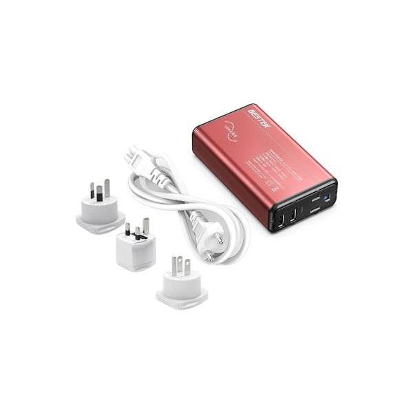 レッド/120W レッド/-・Size:120W レッド・海外用変圧器 - 海外旅行用変圧器です。海外コンセントの240v・230v・220vから100vにダウントランスして日本仕様の電圧に変換できるので、海外用変圧コンセントとして海外旅行...