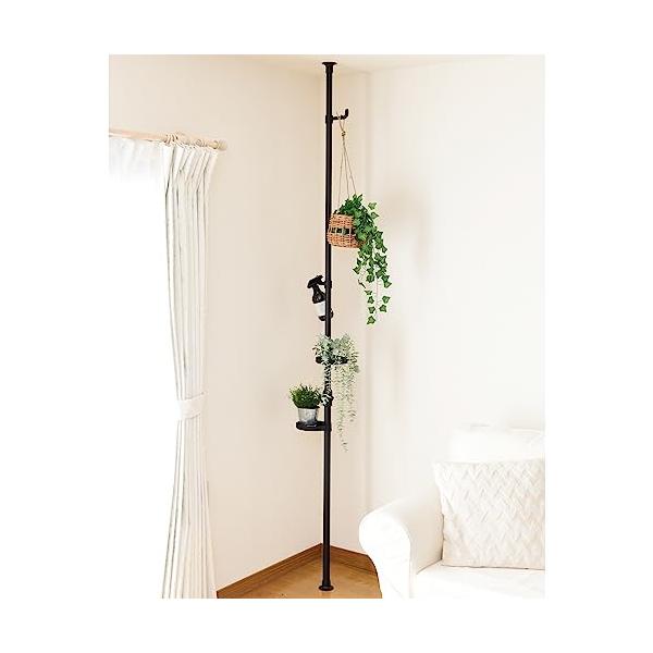 プランタースタンドマットブラック/7)プランタースタンド/WJE-11RM(MBK)・Color:マットブラックStyle:プランタースタンド・パッケージ個数:1・場所をとらずに空間を活用突っ張り方式で狭い場所にも設置が、わずかなすき間を収...