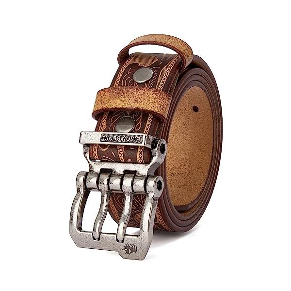 レトロブラウン6/44-46/ベルト長さ130cm/-・Color:レトロブラウン6Size:44-46/ベルト長さ130cm・本革製ベルト　優れた素材ベルト: 牛革、バックル：合金。 上質な革を採用しており、見た目の高級感だけではなく、耐...