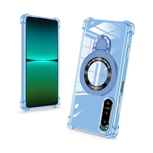 クリアブルー/Xperia 5 IV/-・Size:Xperia 5 IVColor:クリアブルー・対応機種Xperia 5 IV 用ケース。美しさと耐衝撃性を兼ね備えた理想的なソフトクリアケース。・丸型スタンド・多機能一体式スマホケースX...
