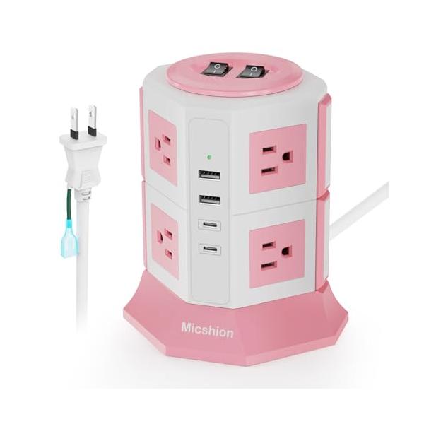 ピンク/8AC+2USB-A+2USB-C/TP-VA4U8J・Size:8AC+2USB-A+2USB-CColor:ピンク・?2つのType-C付き電源タップこの電源タップはAC差込口を8口、USB-Cを2口、USB-Aを2口備えていま...