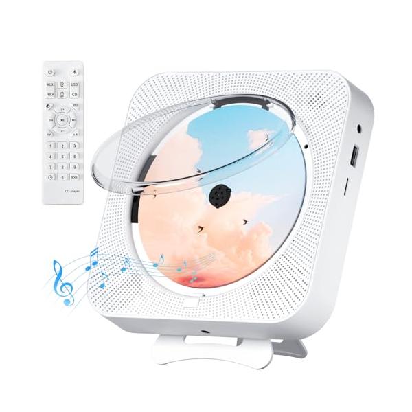 モダンホワイト/-/KC-808・Color:ホワイト・多機能コンパクトCDプレーヤーこのbluetooth対応cdプレーヤーは、手のひらサイズに多彩な機能を詰め込みました。CD/CD-R/CD-RW/MP3/WMA形式に対応したポータブル...