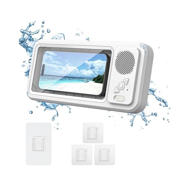 ホワイト/-/MC330・Color:ホワイト・革新的なお風呂スマホ防水ケース本製品は初めて防水スピーカーを追加しました。お風呂に入っている時でも音質を向上ながら、音楽や音声のクリアさや豊かな音響体験を得ることができます。また、通話中にもス...