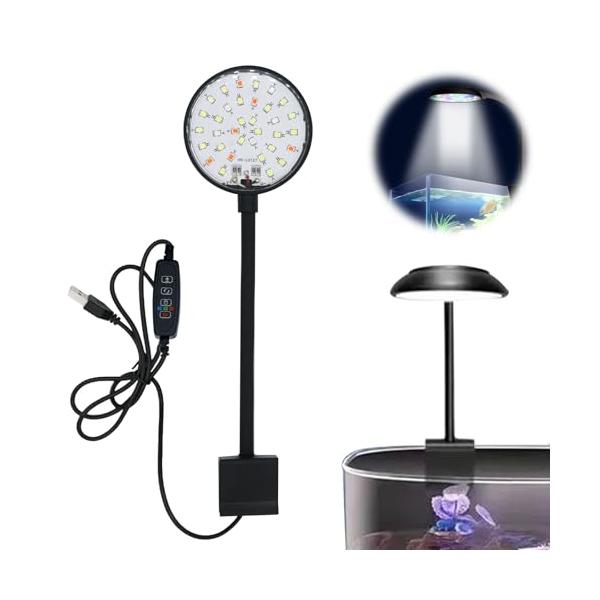 ブラック/直径約5cm/-・調整360回転と柔軟なヘッド角度を備えたこの水槽 ライトは、さまざまな照明ニーズを簡単に満たし、水生生物の繁栄に幅広い照射を提供します。・3H/9H/12Hタイマー設定モコンを使用して、タイマーを簡単に設定できま...