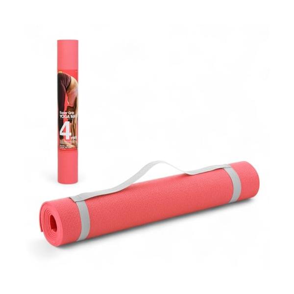 4mm ブライトコーラルブライトコーラル/4mm/-/3B-4110・Color:ブライトコーラル/4mm・La-VIE「スーパーグリップヨガマット ブライトコーラル」は、滑りにくいPVC素材を採用した薄型4mmタイプ。ヨガやピラティス、ス...