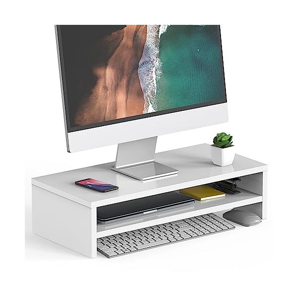 ホワイト/幅540mm 二段/-・Color:ホワイトSize:幅540mm 二段・??デスク周りにスッキリに卓上モニター台は２段式で物事ごとに分類に収納できます。キーボード・マウスの周辺機器はもちろん、書類、タブレットをすっきり整理できま...