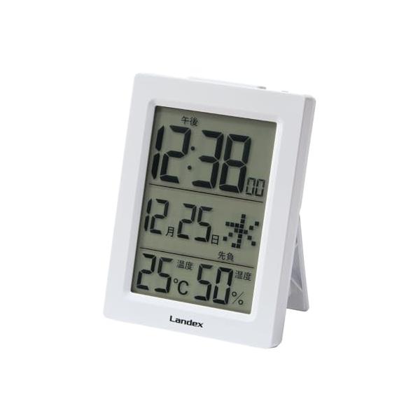 デジタル 縦ホワイト/(約)高さ11.1×幅8.0×奥行き2.4cm/YT5285WH・パッケージ個数:1・豊富な表示内容と機能を備えた目覚まし時計・暗くなると自動でライトが点灯する自動点灯機能付き・機能：カレンダー表示、電子音アラーム、バ...