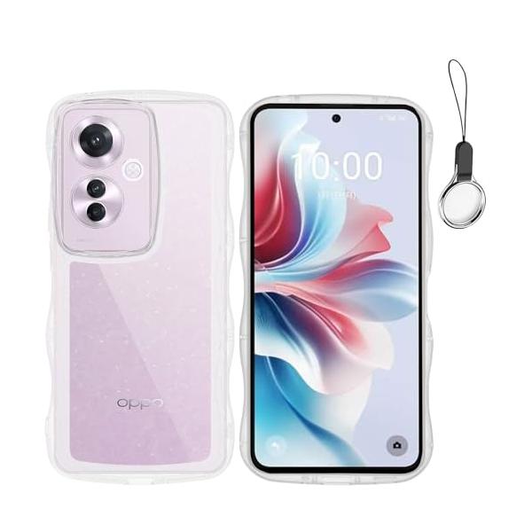 純透明/Reno11 A/OPPO Reno11 A・Size:Reno11 AColor:純透明・OPPO Reno11A対応ご購入前に、お使いの携帯電話の正しいモデル/サイズしてください。HILEGENER可愛いソフトTPU波状エッジソ...