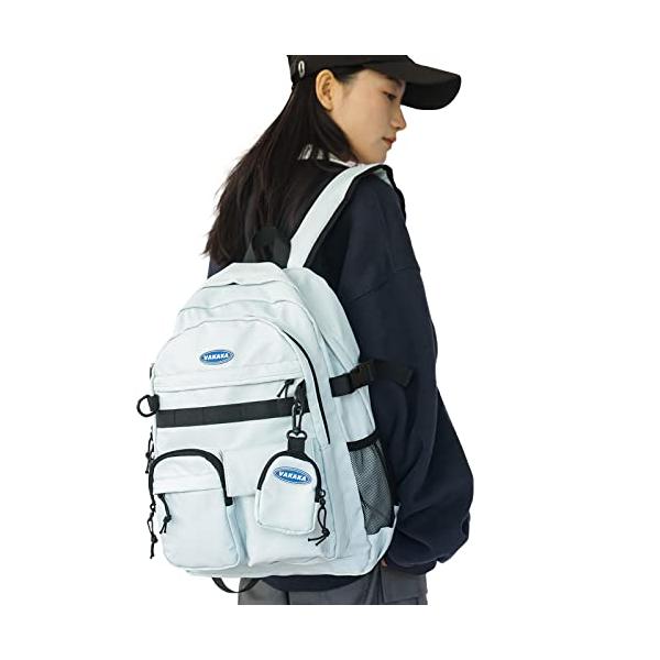 リュックサックバックパック4455-ブルー/-/-・Color:4455-ブルー・3層式の大容量構造&amp;独立ポーチ付き★サイズ：43x30x15cm/0.55kg収納スペースはたくさんあるのでとても便利です。★メインルームは14インチ...