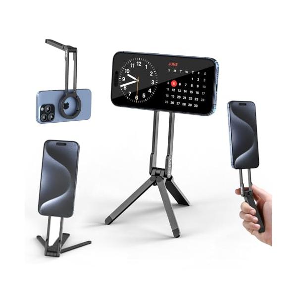 パッケージ個数:1・Magsafe用 折りたたみ式 スマホ三脚 Ulanzi MA30 Magsafe スマホ三脚ではスマホを固定する部分が強力マグネットへ進化しスマホをしっかり吸着固定します。片手でわずか0.1秒簡単に取付です。簡単に拡張...