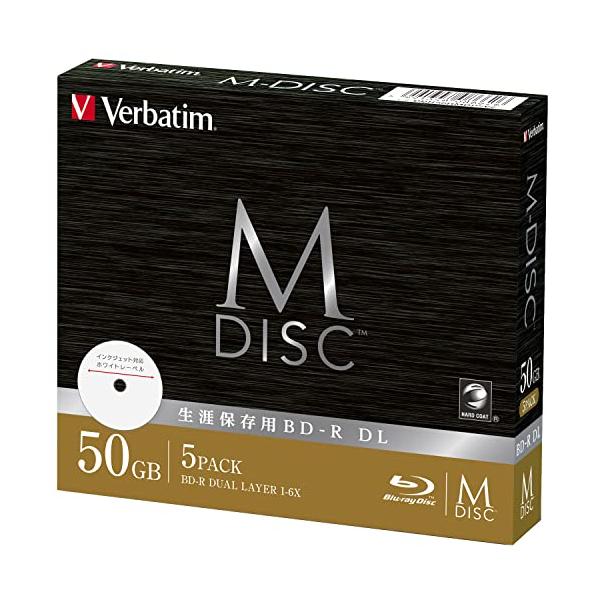 5枚ホワイト/50GB/DBR50RMDP5V2・Size:50GBStyle:5枚・パッケージ個数:1・M-DISC 長期保存 BD-R・100年以上データを保存できる超耐久ハイグレードディスク・独自のチタン層が湿度変化から記録層を保護し...