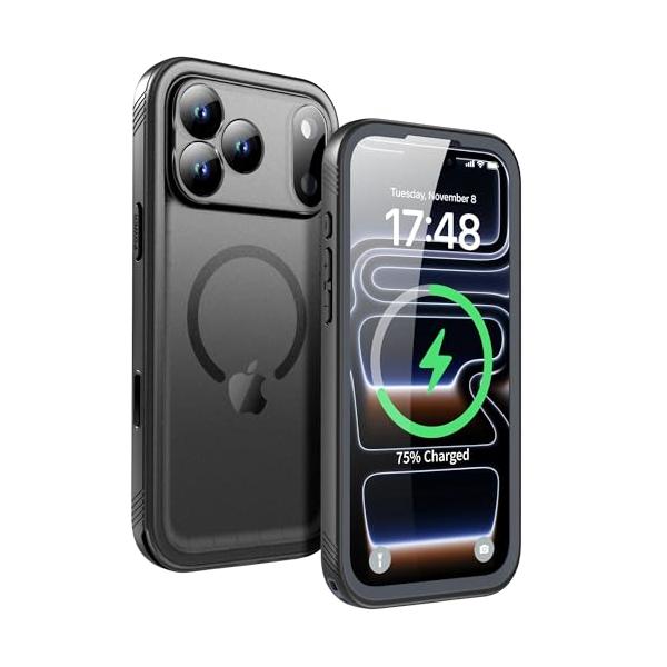 ブラック MAG/iPhone 17 Pro 防水ケース/wpc-16P case・Size:iPhone 17 Pro 防水ケースColor:ブラック MAG・IP68規格＆完全防水iPhone17 pro 防水ケースは完全密封で、IP6...