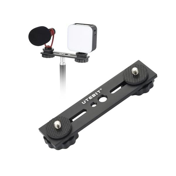 ブラック/12.7CM/-・Size:12.7CM・l型カメラブラケットカメラステーの真ん中に、1/4ネジ穴と3/8ネジ穴が設置されておりますので、ライトスタンド、ハンドル、雲台も取り付けられます。・より長い＆アルミ合金製一字型のカメラ プ...