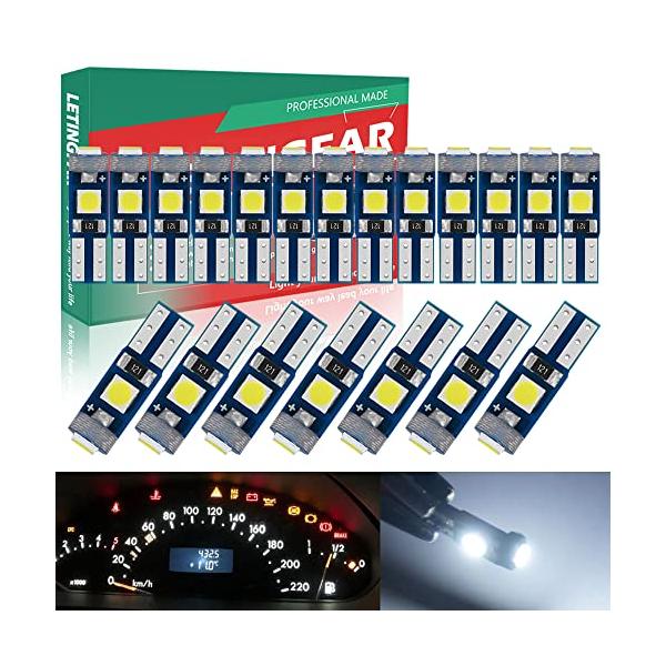 ホワイト/-/-・Color:ホワイト・パッケージ個数:10・T5 LED 20個入り：最先端超高発光効率の3030LED素子3個搭載、360°全方位照射でき、 大部分車種はエラーフリー、12V 車用T5バルブ 20個セット。用途：メーター...